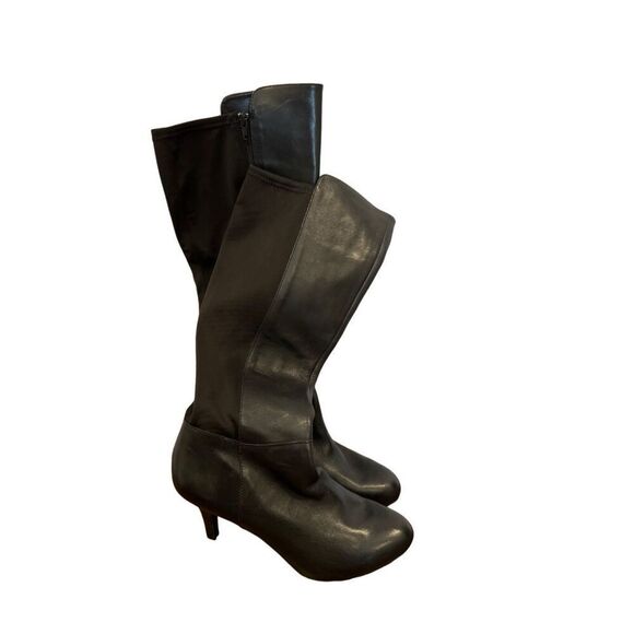 me too | Shoes | Metoo Black Leather High Heel Knee High Boots Sz Nwt ...